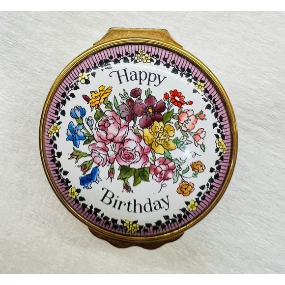 Halcyon Days | Accents | Halcyon Days Box Happy Birthday Trinket Box ...